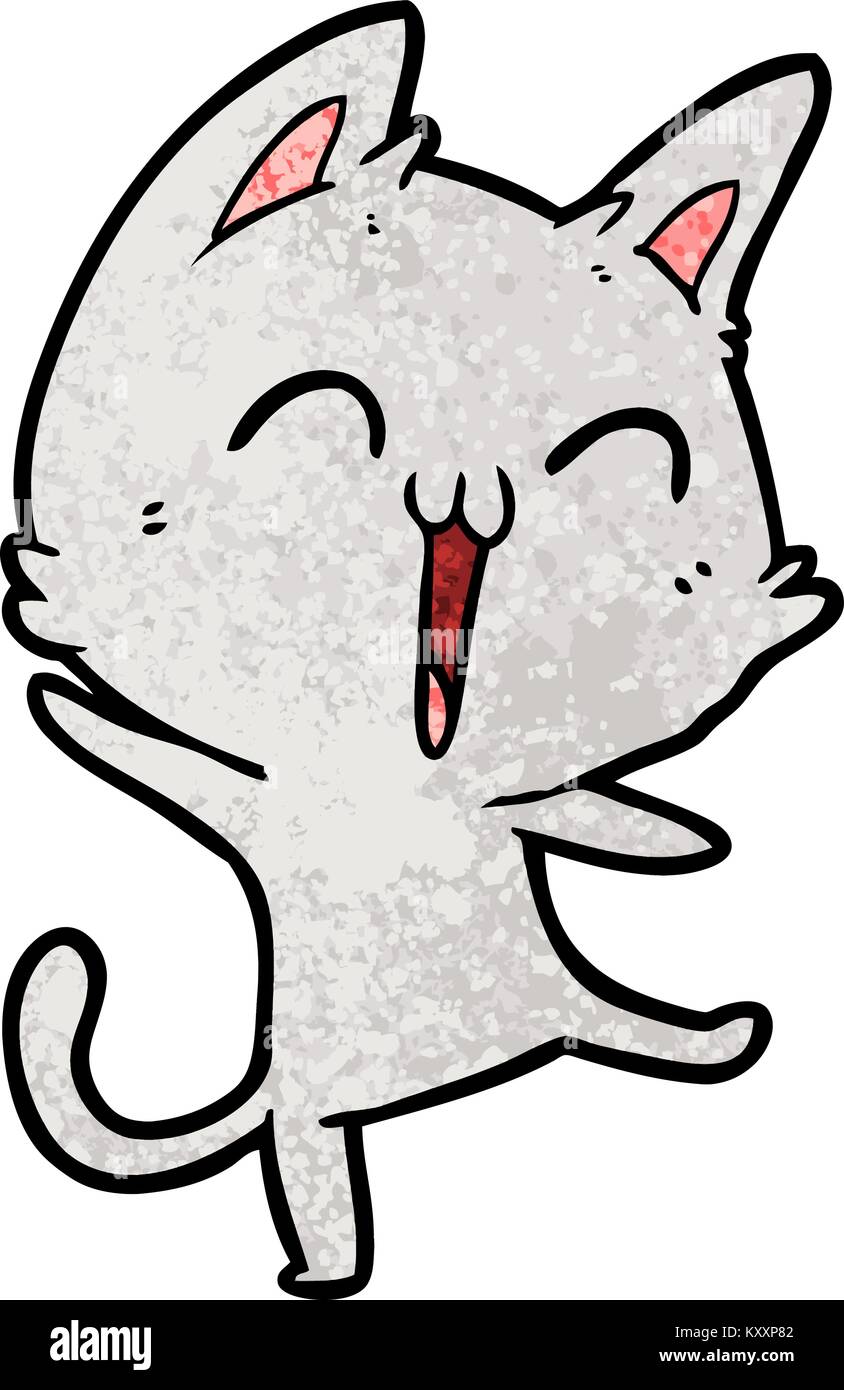 happy cartoon cat meowing Stock Vector Image & Art - Alamy
