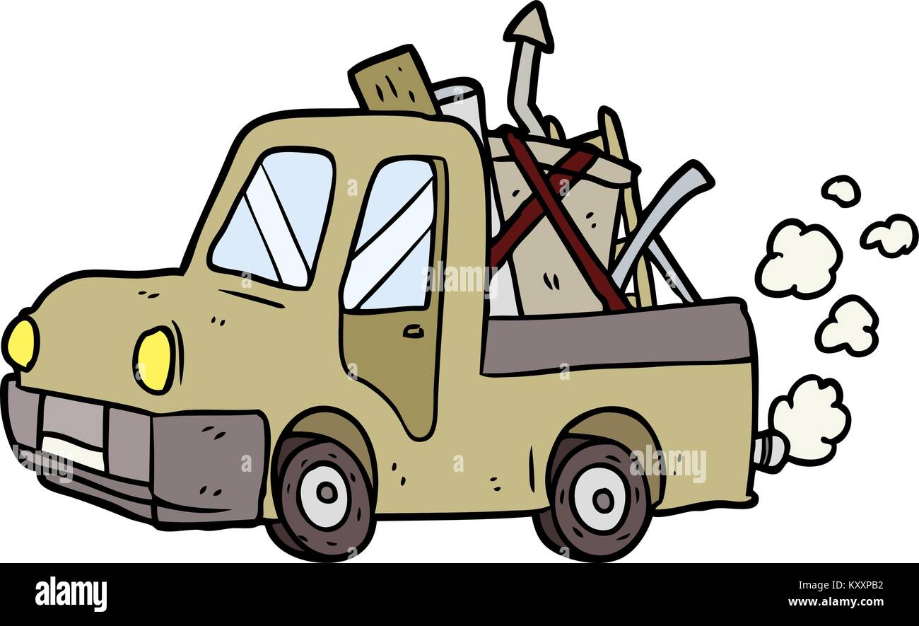 cartoon old truck full of junk Stock Vector Image & Art - Alamy