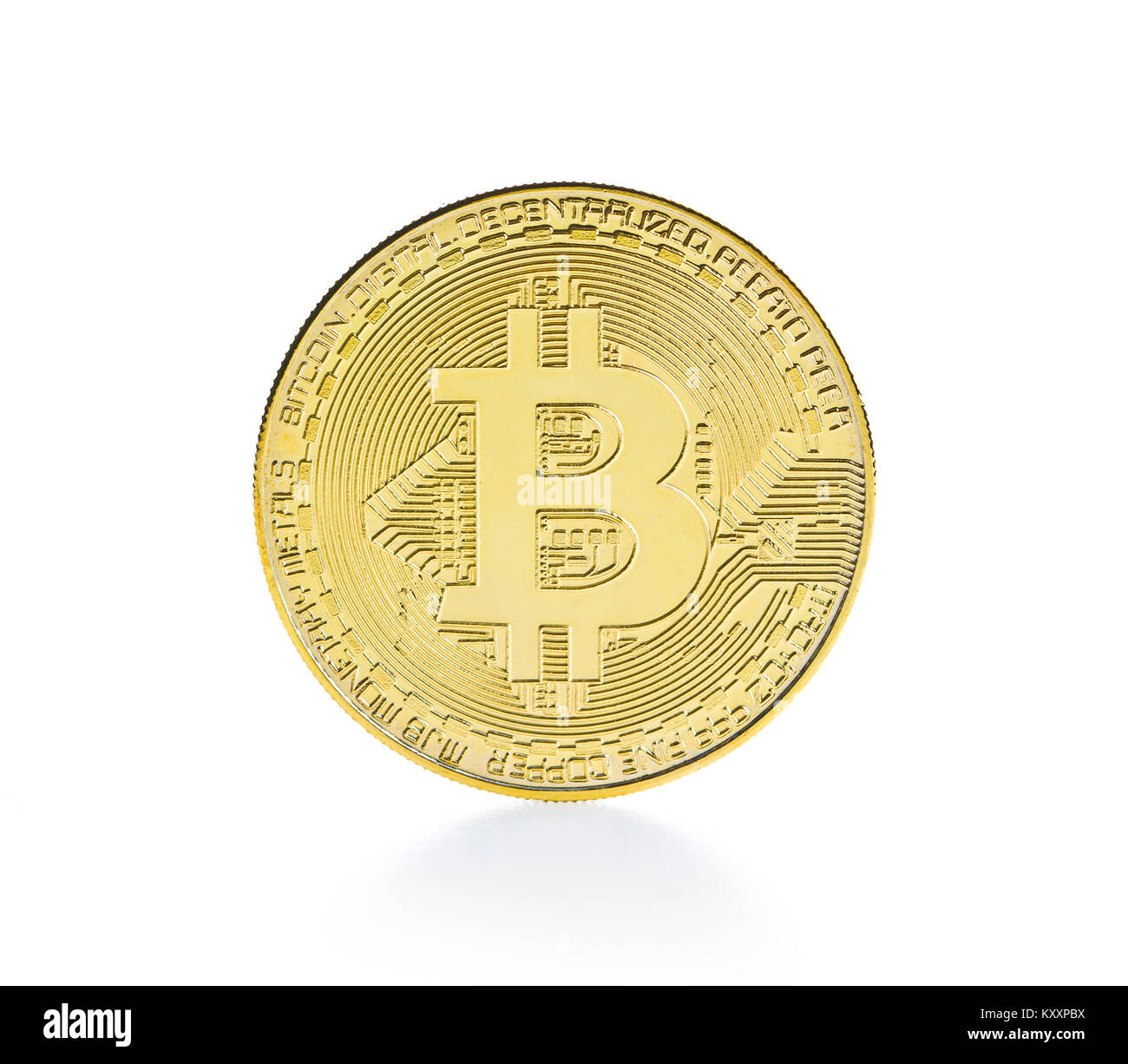 Golden bitcoins. Cryptocurrency isolated on white background. Crypto ...