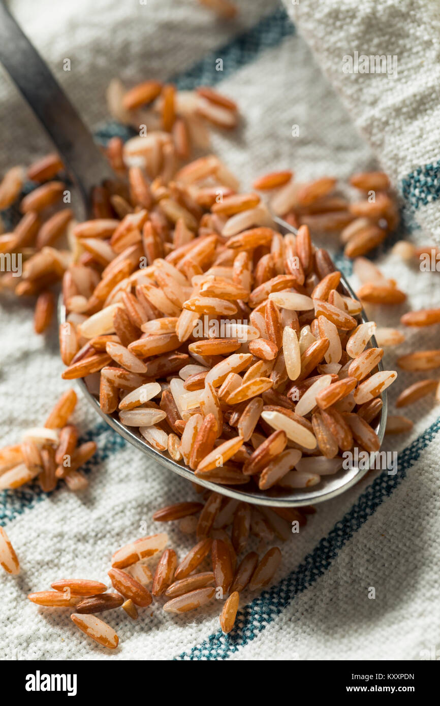 Raw Organic Red Rice in a Bowl Stock Photo - Alamy