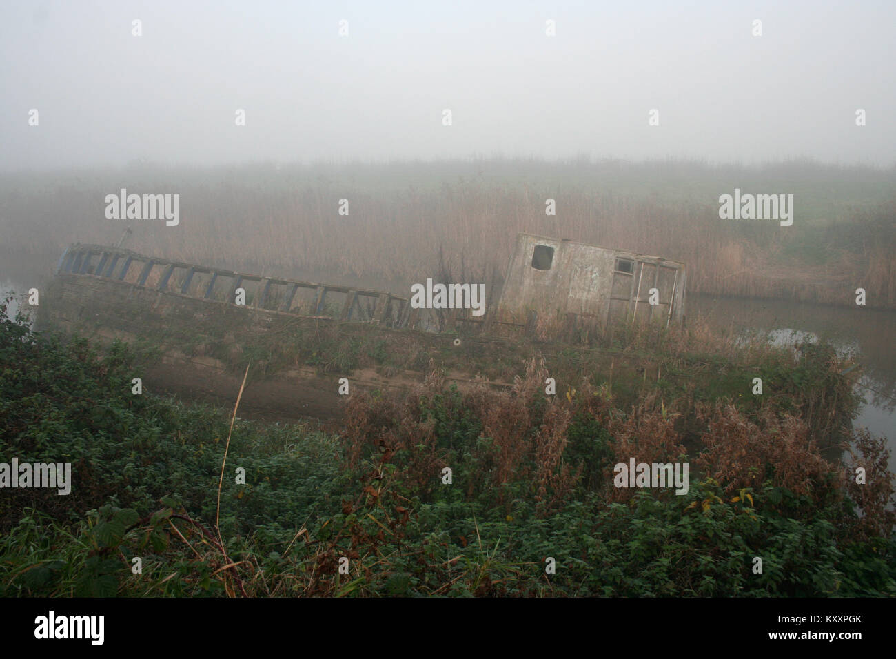 Wreck old wooden barge abandoned hi-res stock photography and images ...