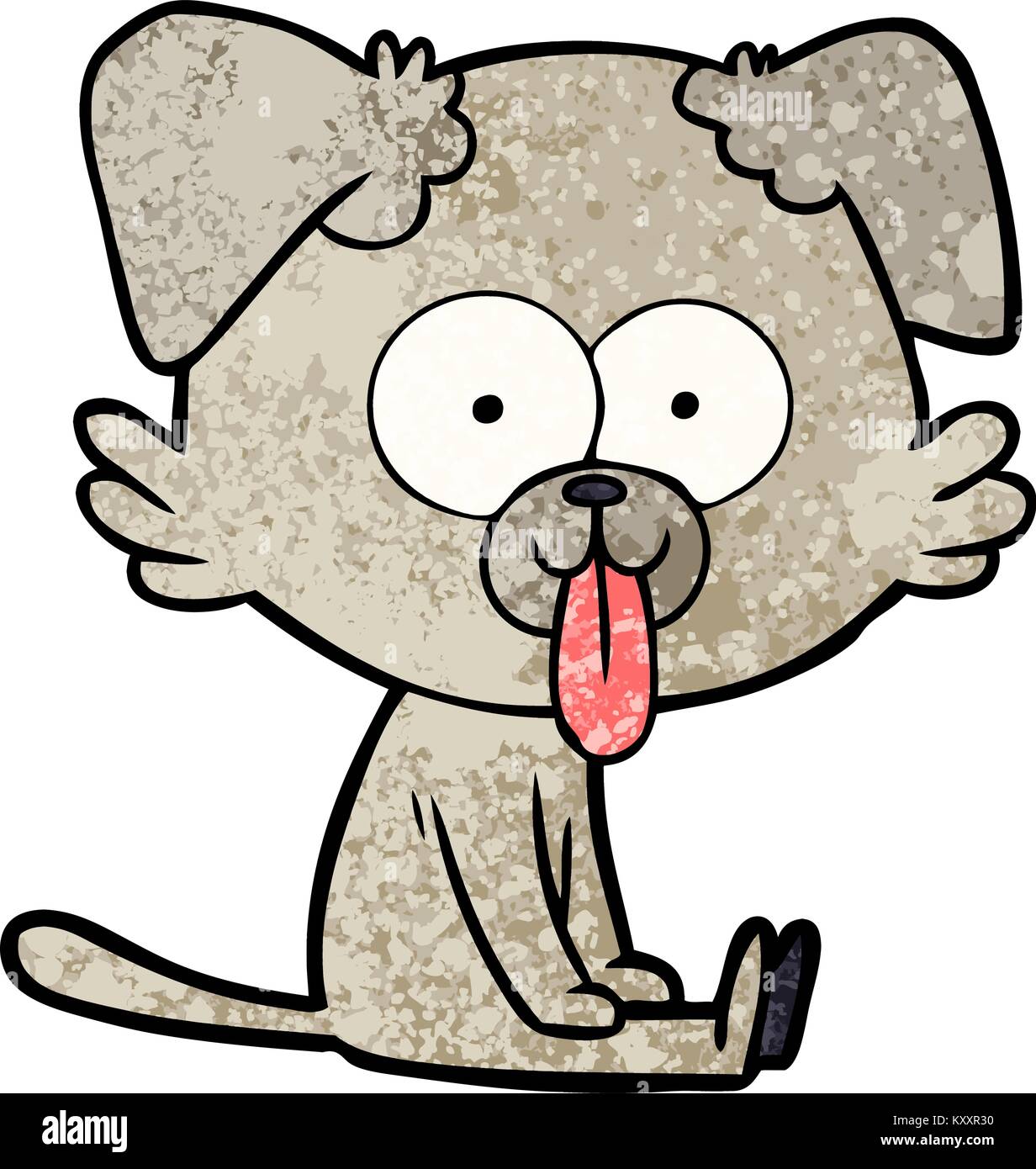 cartoon sitting dog with tongue sticking out Stock Vector Image & Art ...