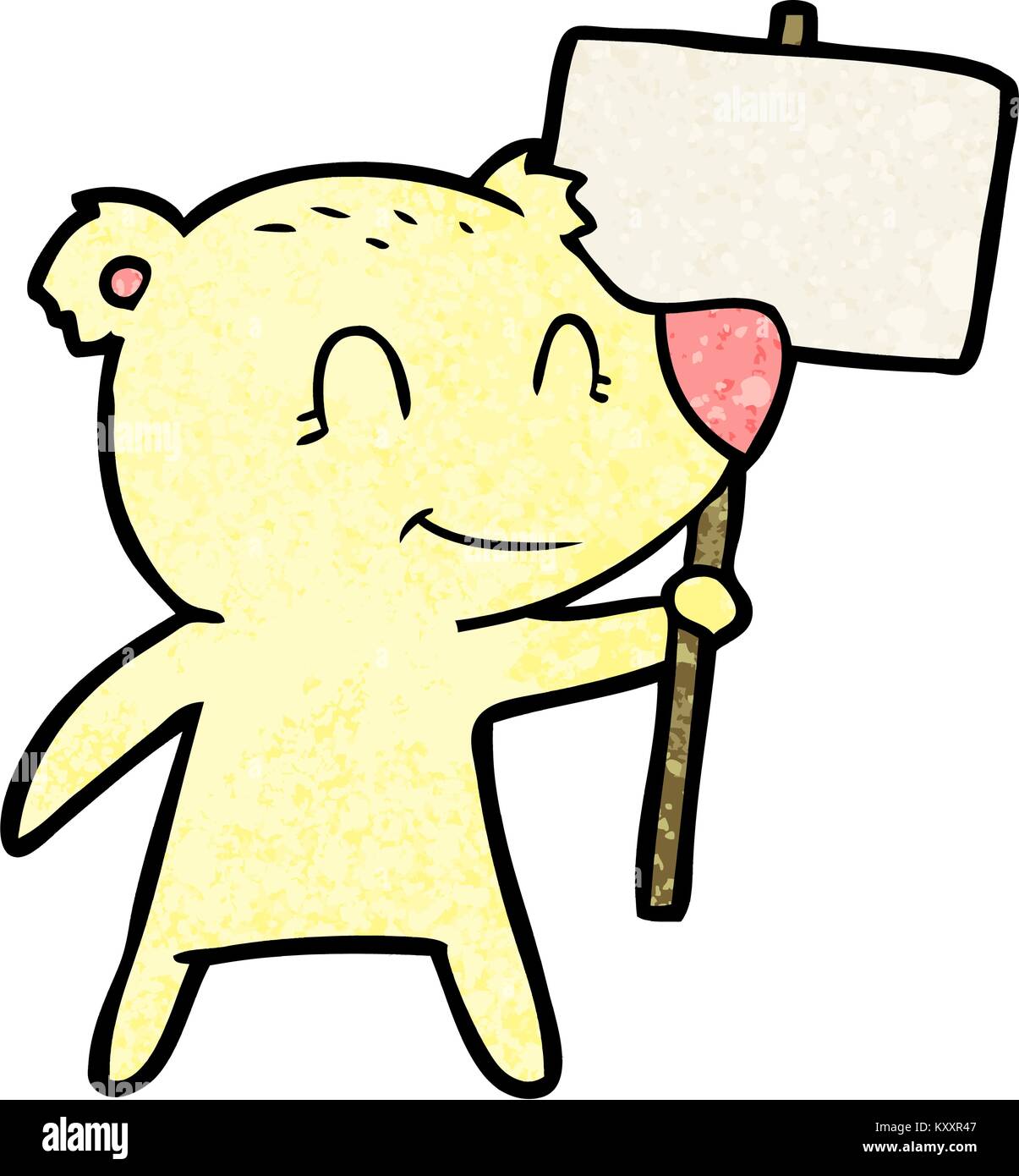 cartoon bear holding sign Stock Vector Image & Art - Alamy