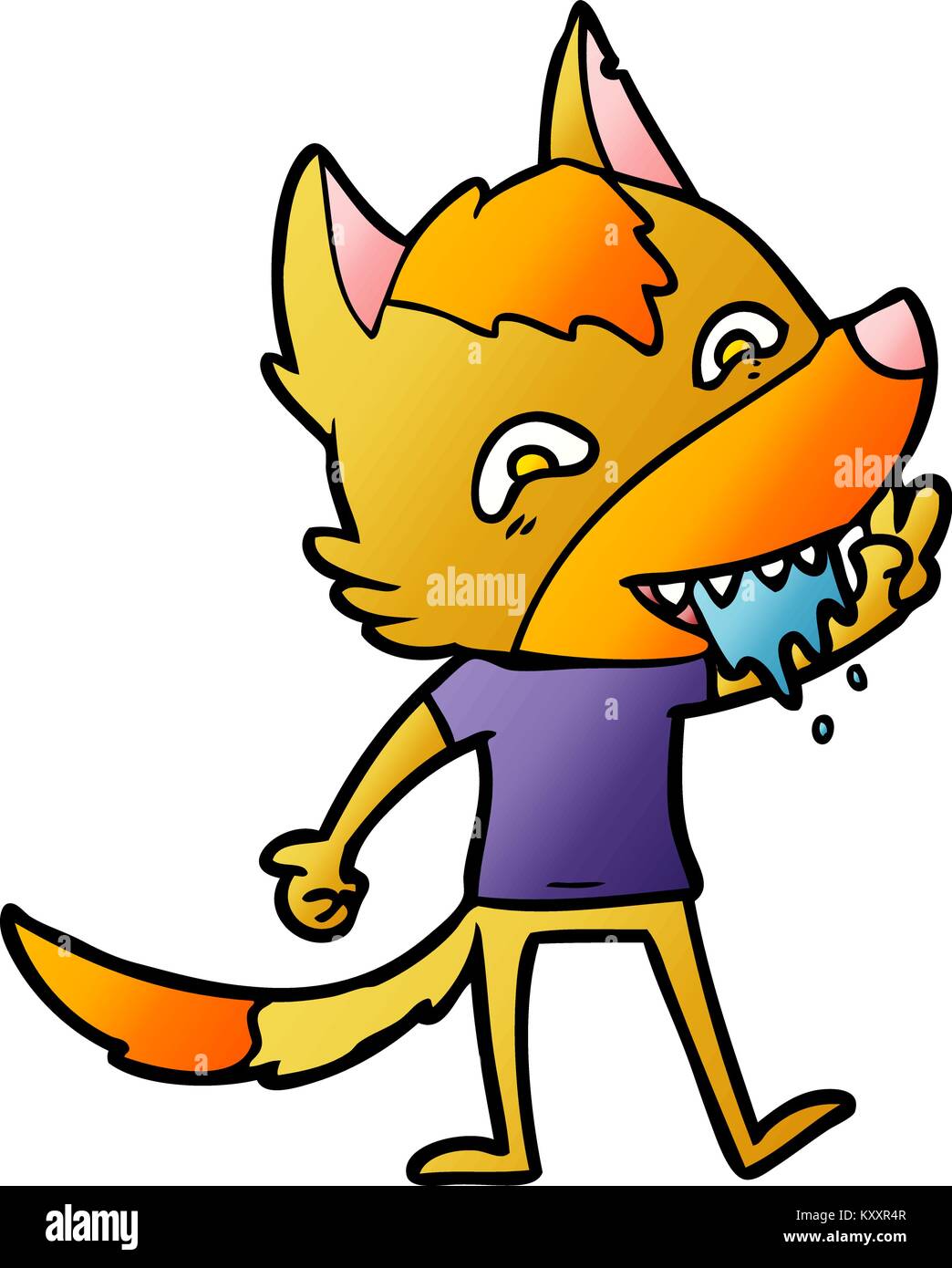 hungry fox cartoon character Stock Vector Image & Art - Alamy