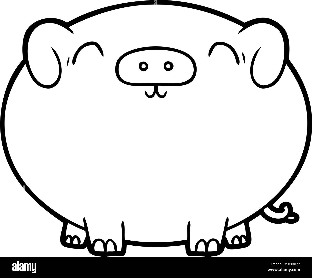 Cartoon Pig Black and White Stock Photos & Images - Alamy