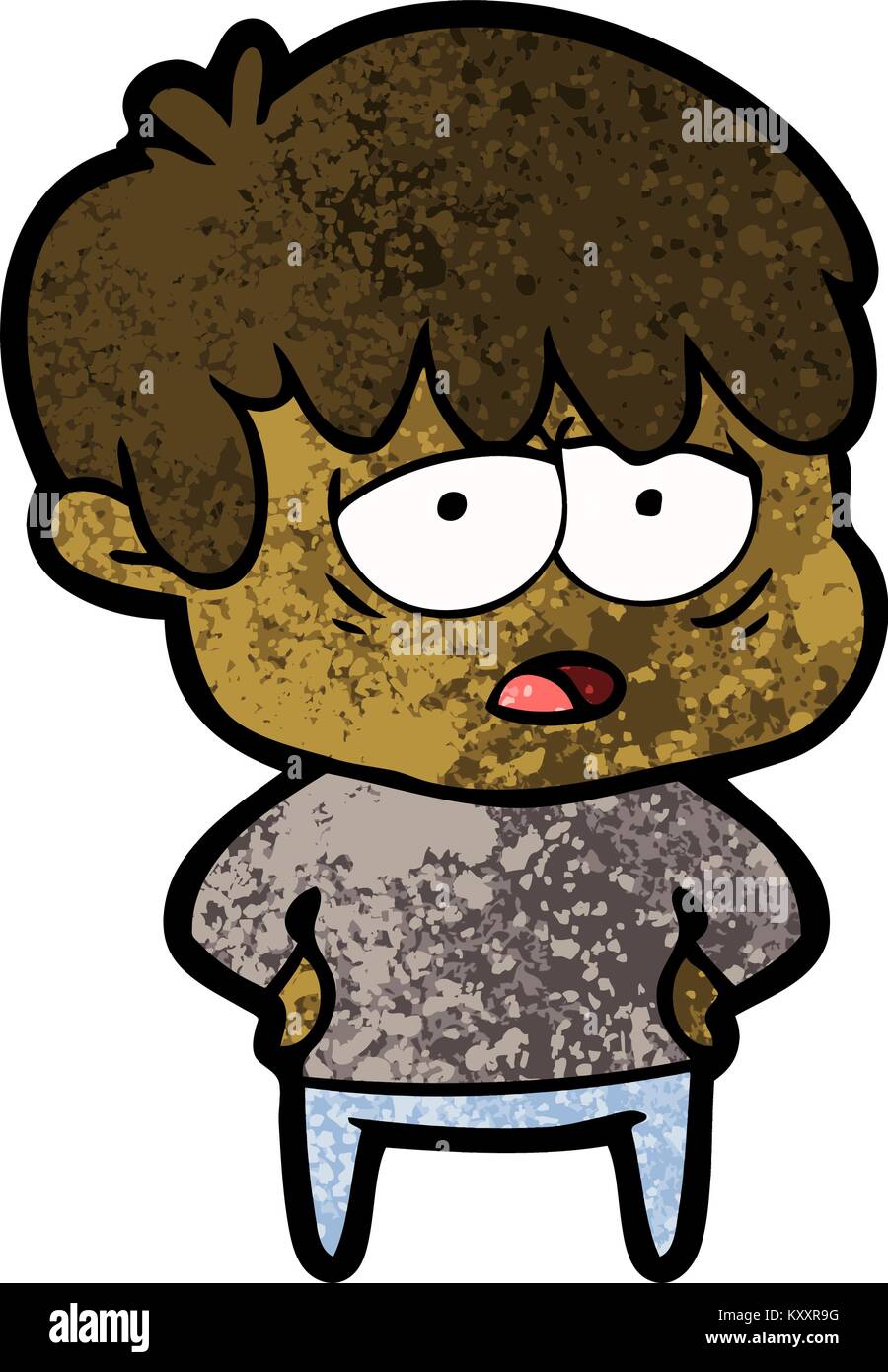 cartoon exhausted boy Stock Vector Image & Art - Alamy