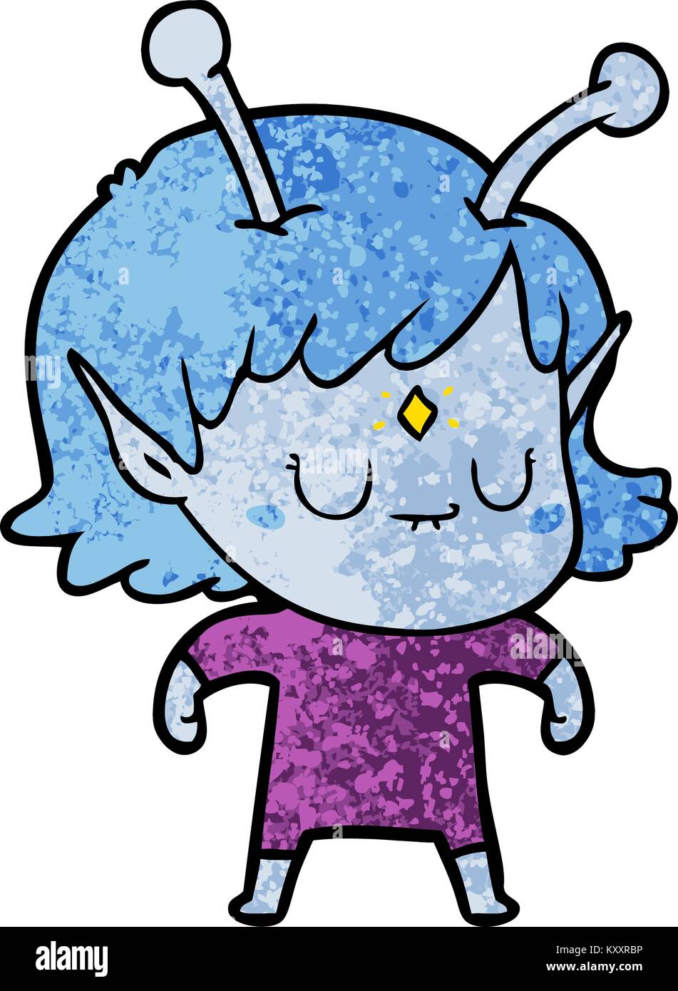 cartoon alien girl Stock Vector Image & Art - Alamy