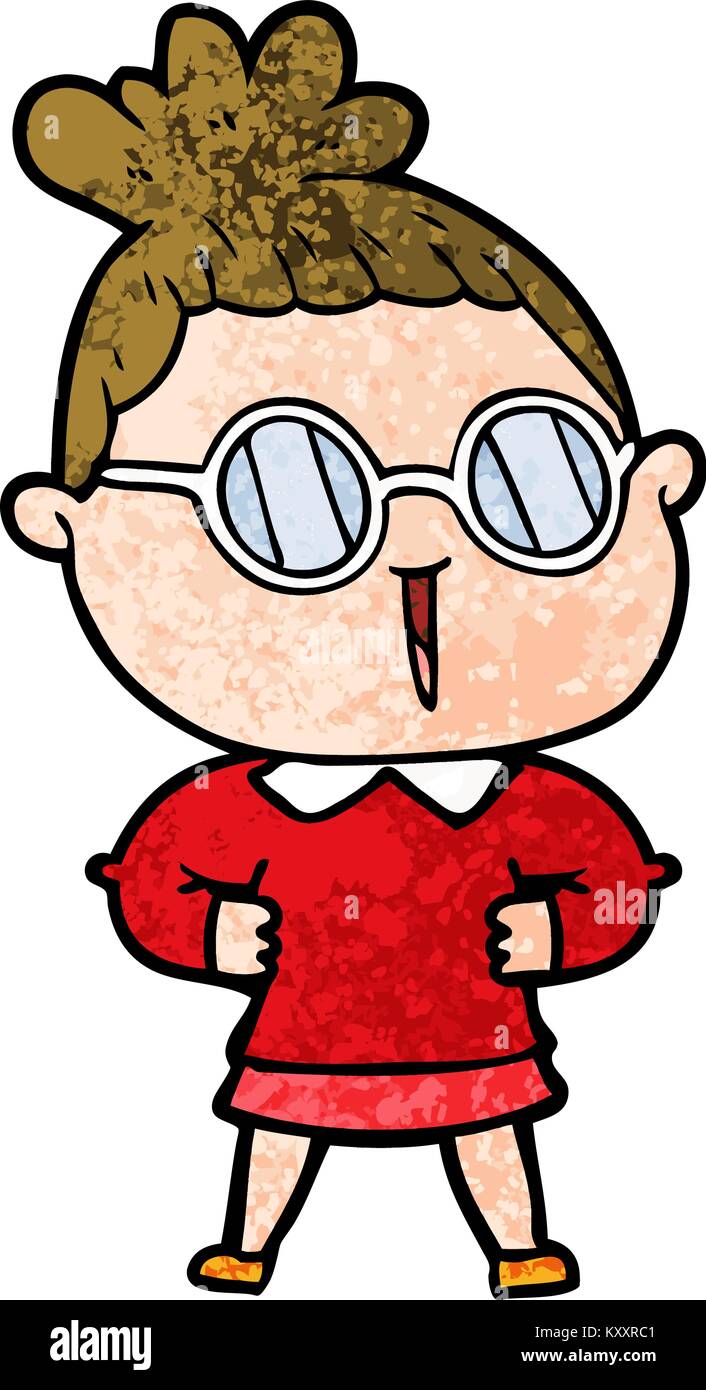 cartoon woman wearing spectacles Stock Vector Image & Art - Alamy