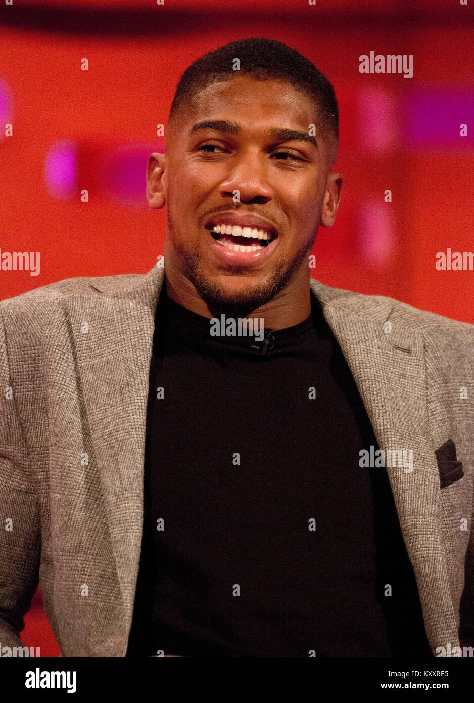 Anthony Joshua during filming of the Graham Norton Show at The London ...