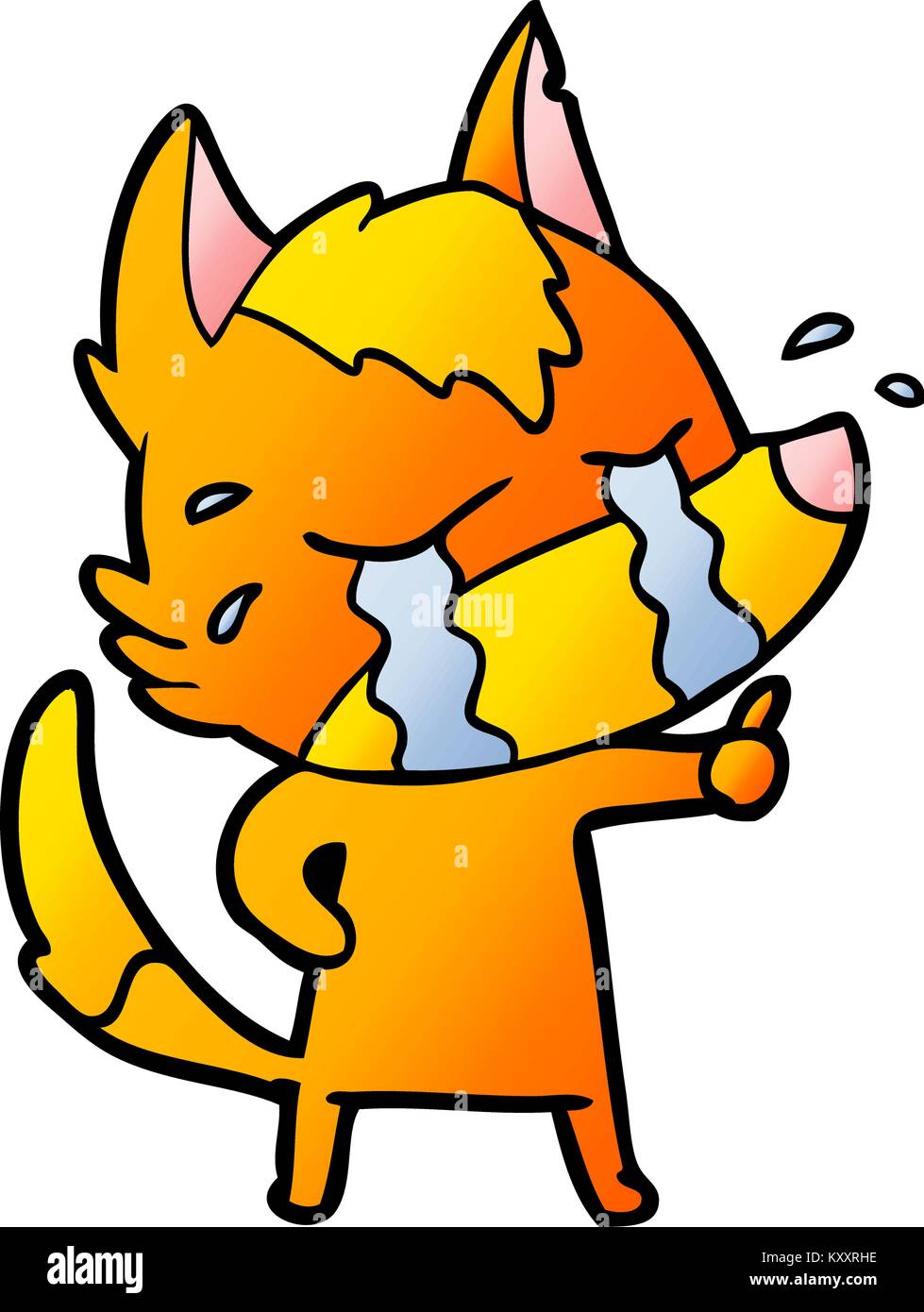 sad little fox cartoon character Stock Vector Image & Art - Alamy