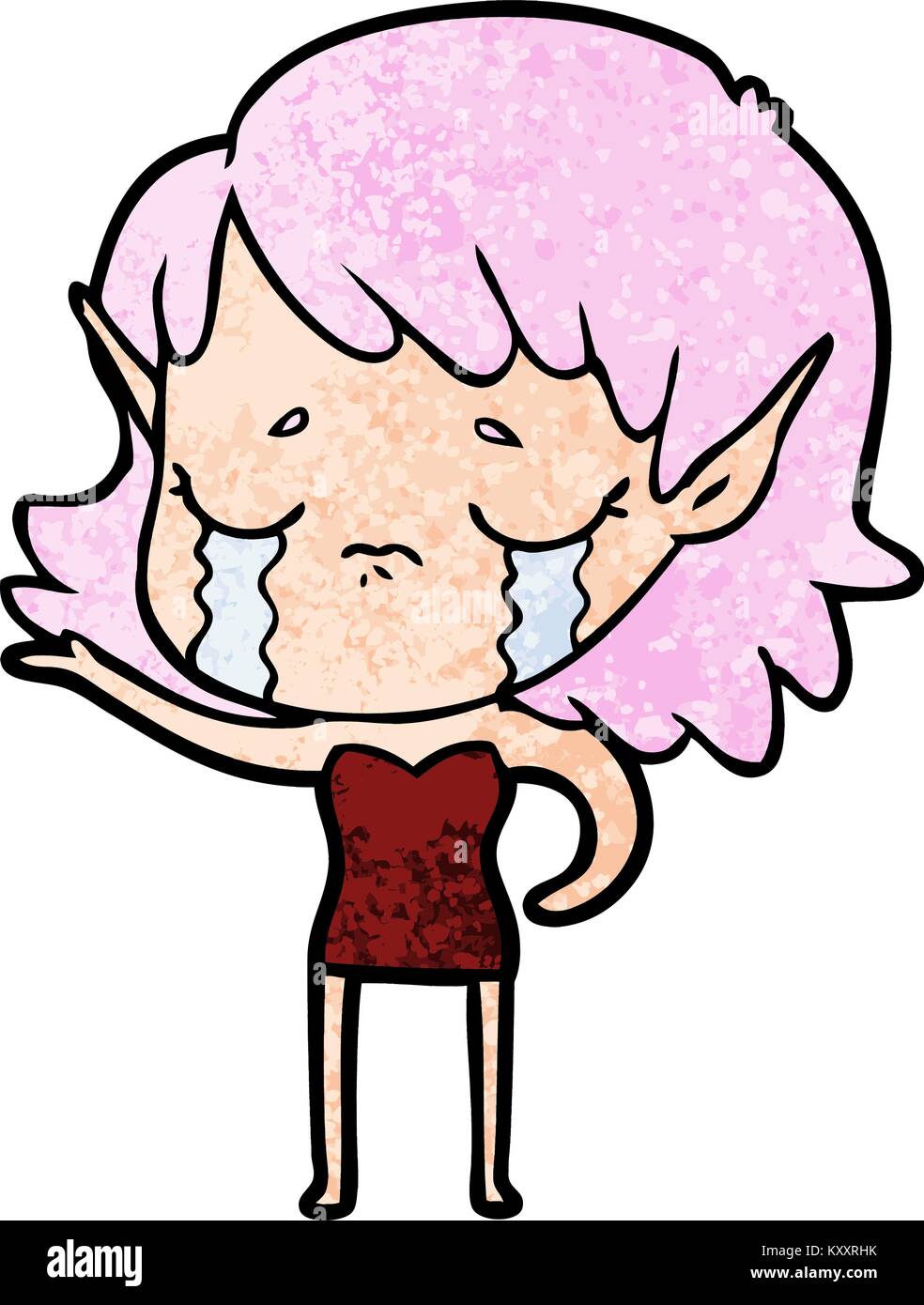 cartoon crying elf girl Stock Vector Image & Art - Alamy