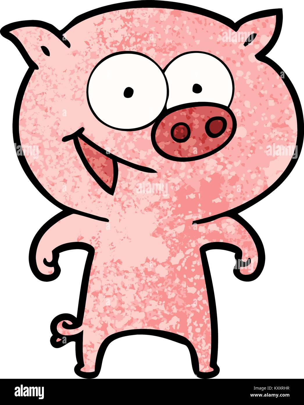 cheerful pig cartoon Stock Vector Image & Art - Alamy