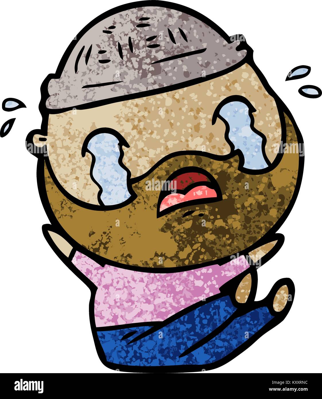 cartoon bearded man crying Stock Vector Image & Art - Alamy
