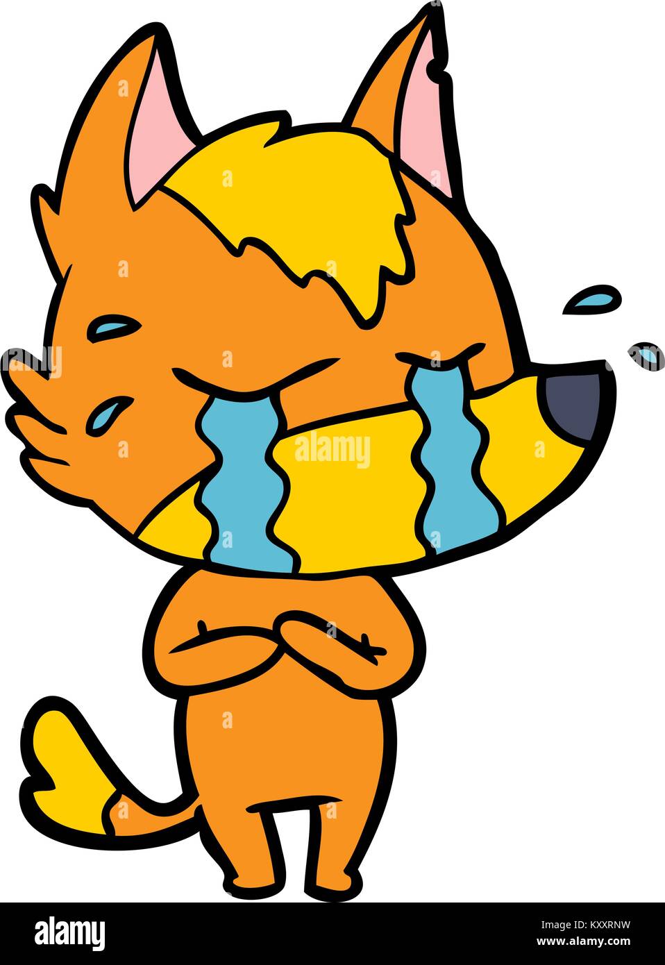 sad little fox cartoon character Stock Vector Image & Art - Alamy