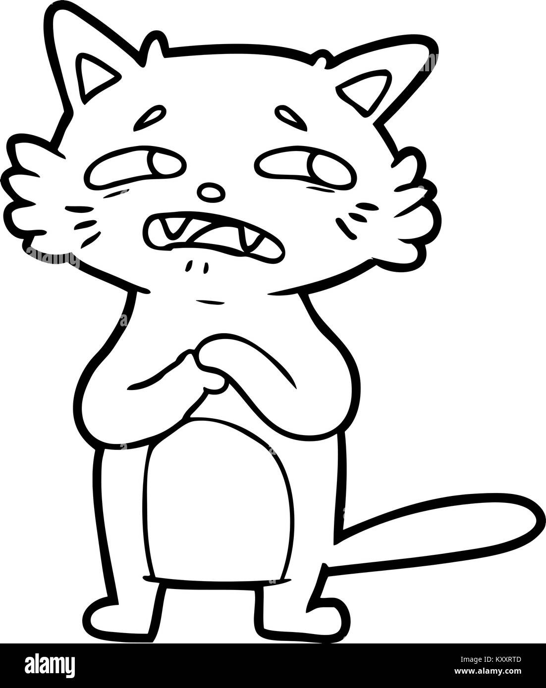 worried cartoon cat Stock Vector Image & Art - Alamy