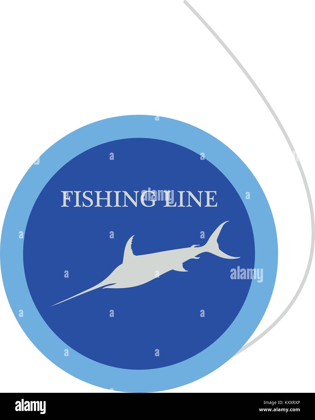 Icon of fishing line. Flat color design. Vector illustration Stock ...