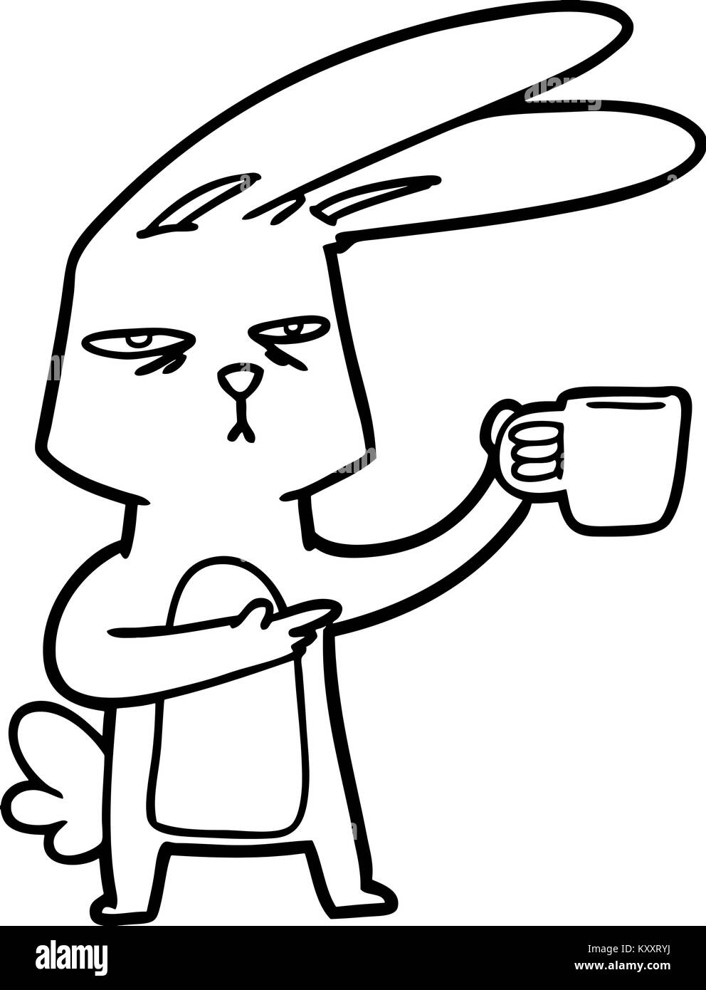 cartoon rabbit with coffee Stock Vector Image & Art - Alamy