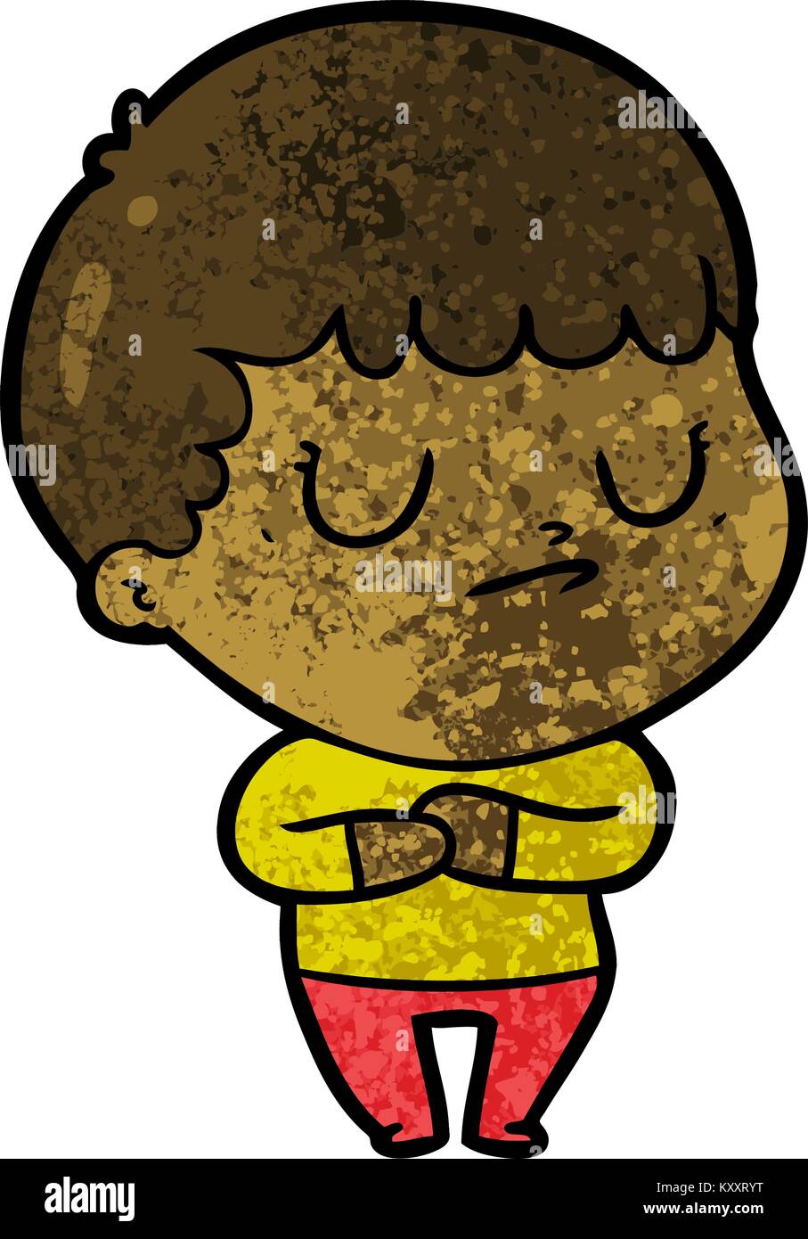 cartoon grumpy boy Stock Vector Image & Art - Alamy