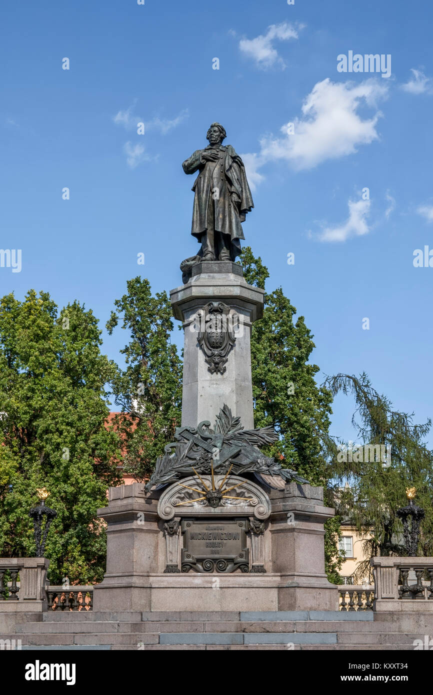 Adam Mickiewicz Monument in Warsaw unveiled in 1898 Stock Photo - Alamy