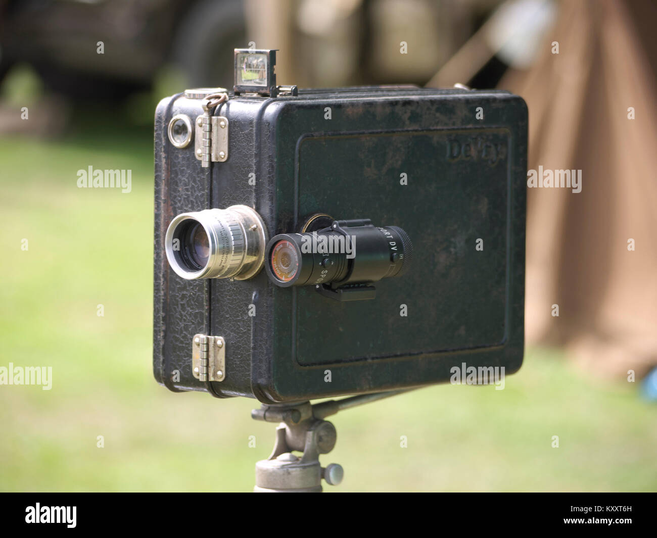 Vintage cine camera on display at Baston in the blitz 1940's weekend ...