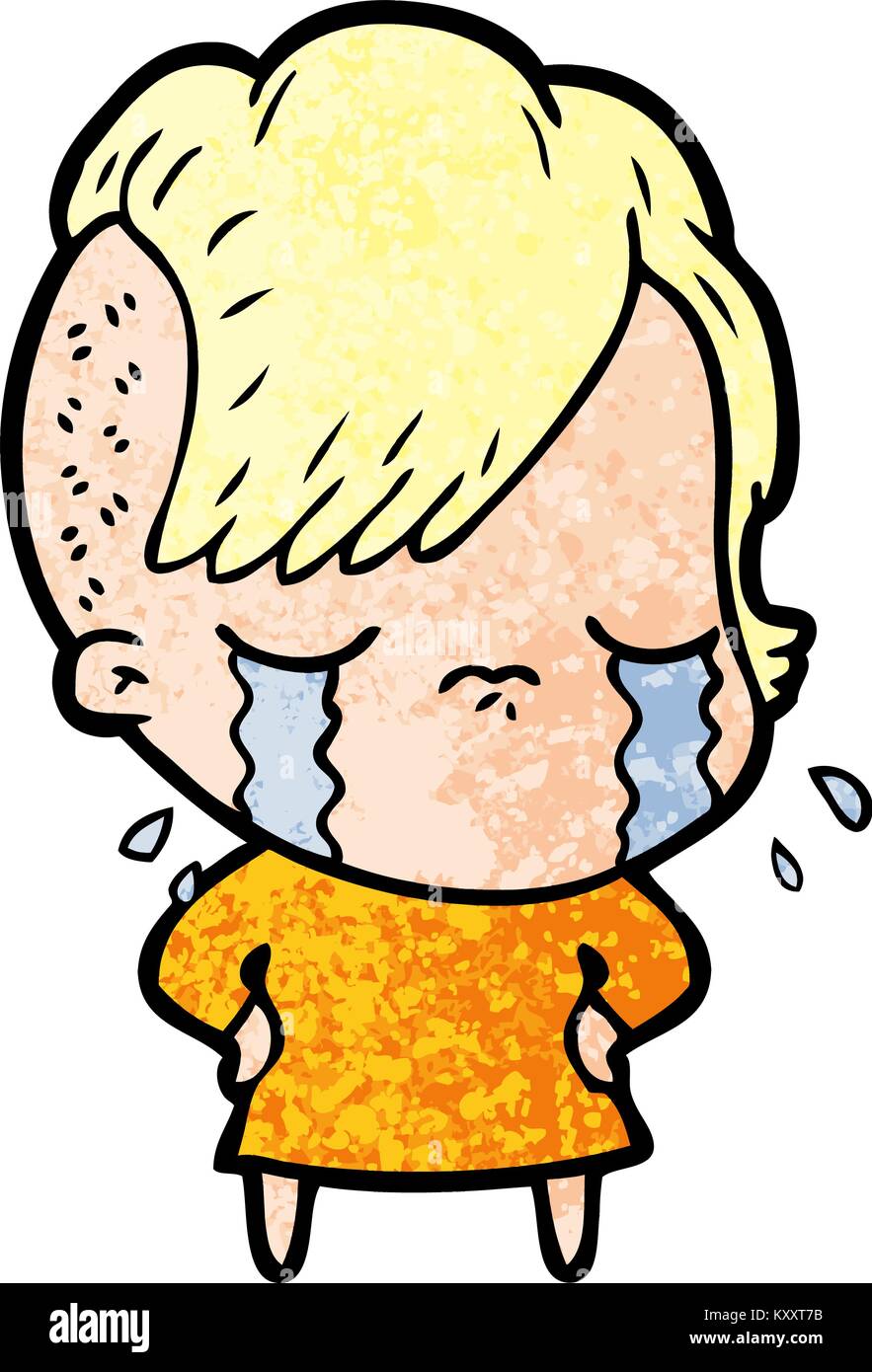 cartoon crying girl Stock Vector Image & Art - Alamy