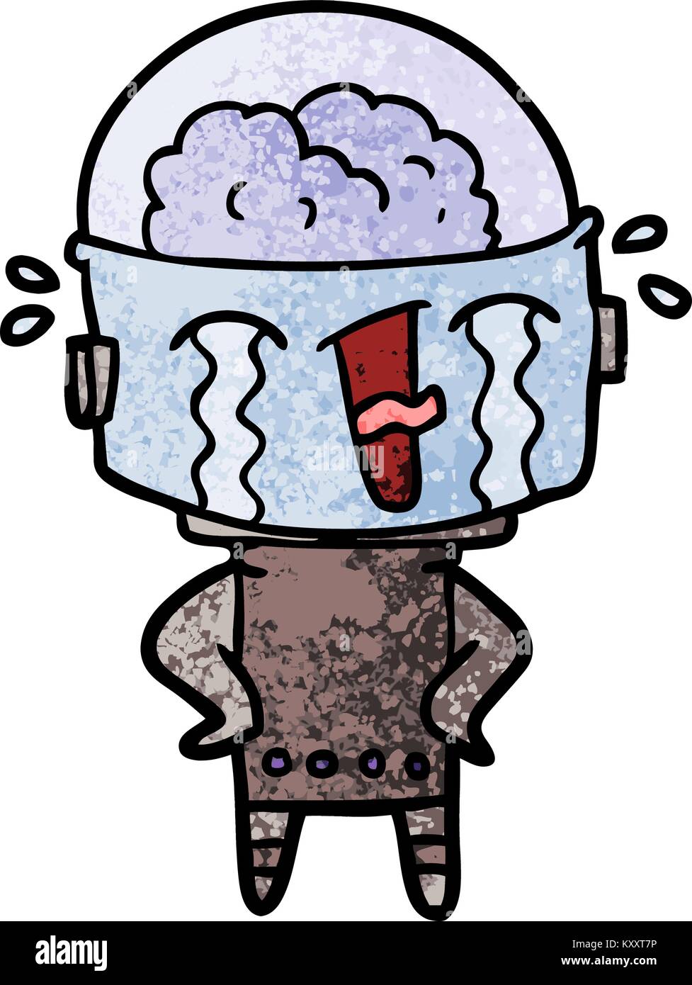 cartoon crying robot Stock Vector Image & Art - Alamy