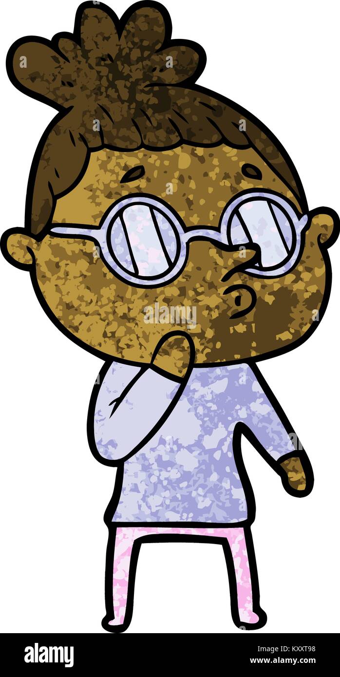 cartoon woman wearing glasses Stock Vector Image & Art - Alamy