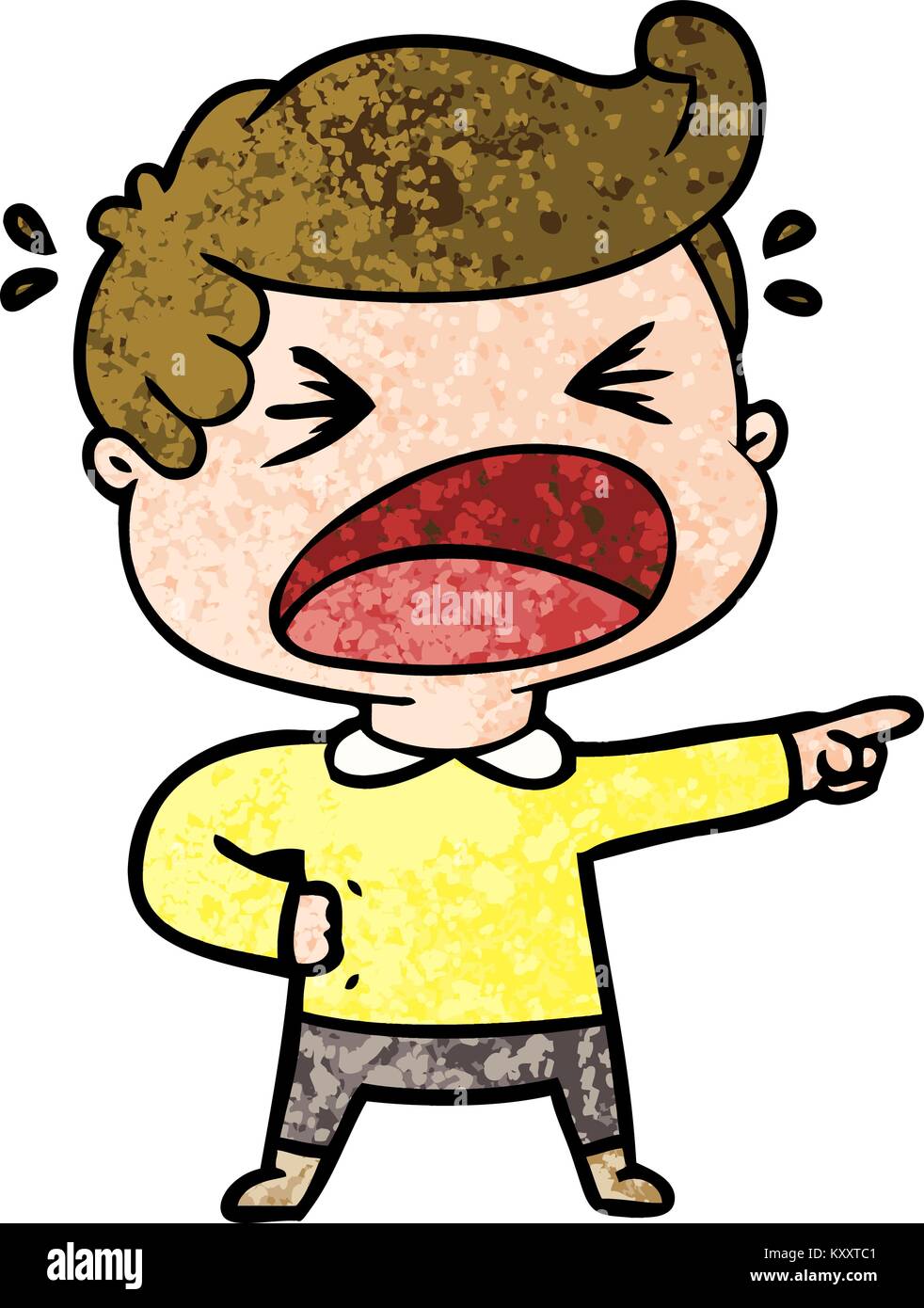 cartoon shouting man pointing finger Stock Vector Image & Art - Alamy