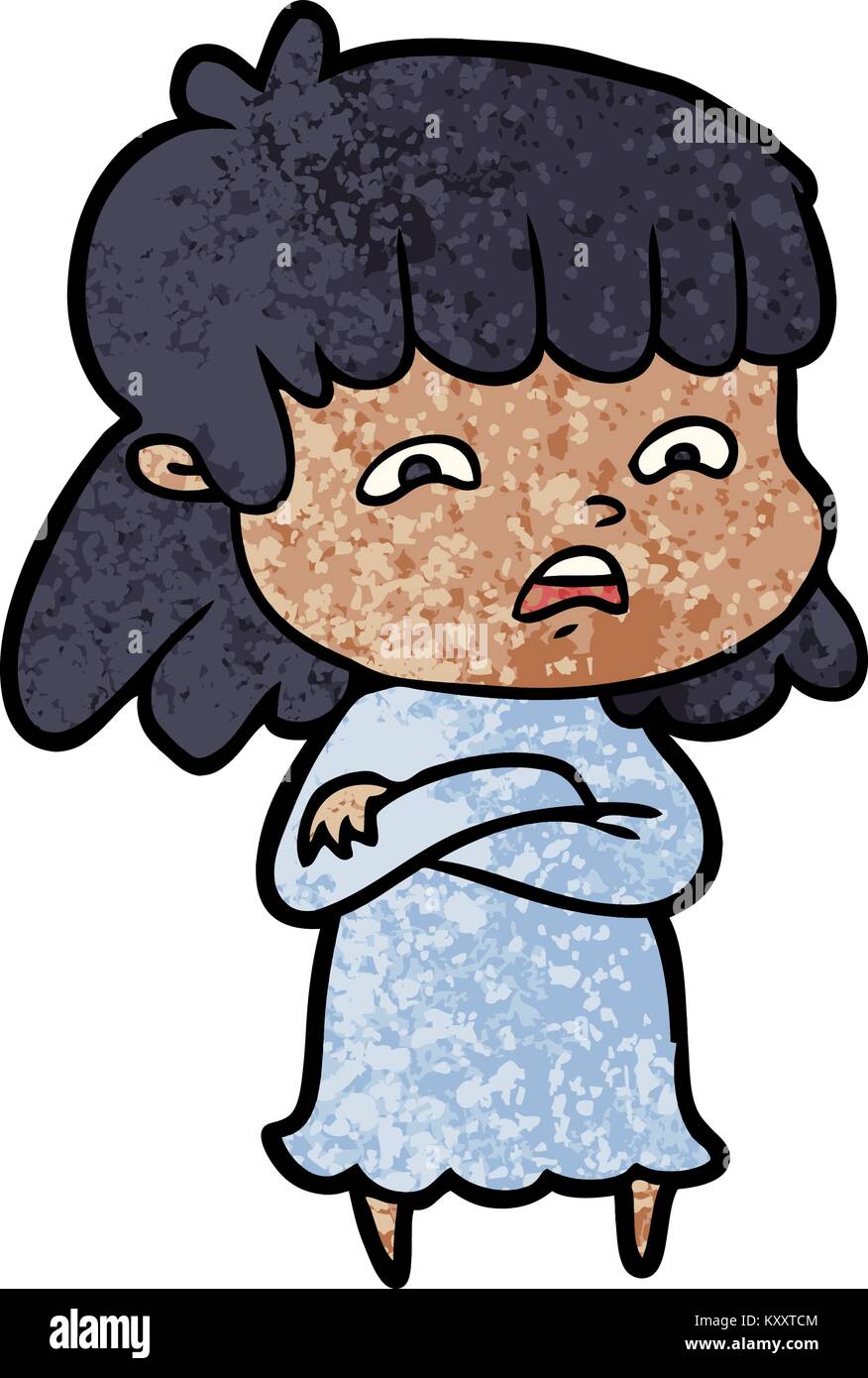 cartoon worried woman Stock Vector Image & Art - Alamy