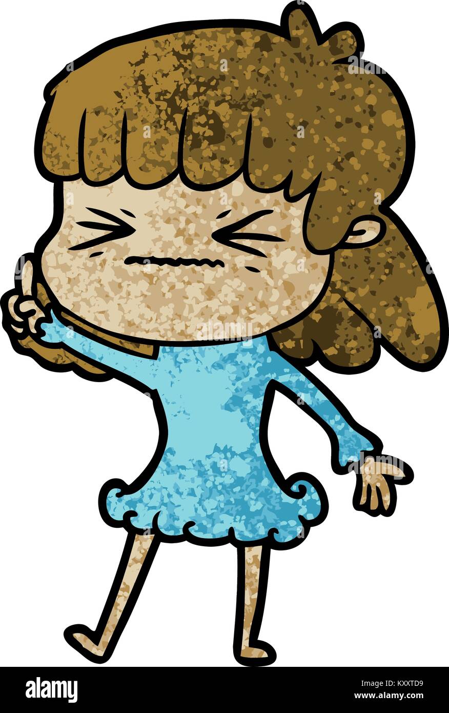 cartoon angry girl Stock Vector Image & Art - Alamy