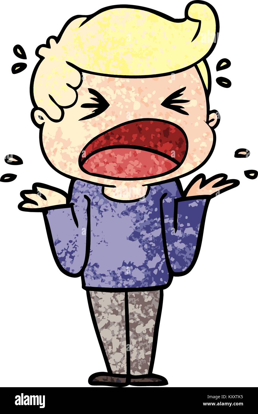cartoon shouting man Stock Vector Image & Art - Alamy