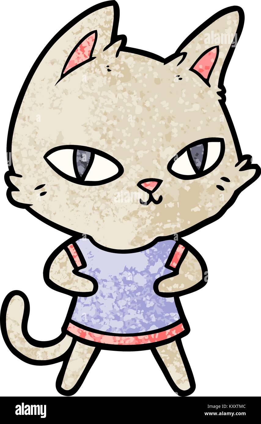 cartoon cat staring Stock Vector Image & Art - Alamy