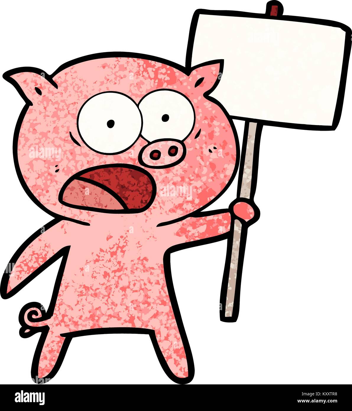cartoon pig protesting Stock Vector Image & Art - Alamy