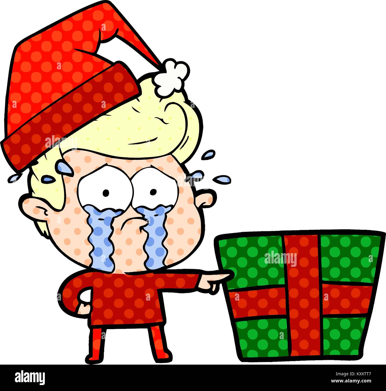 cartoon crying christmas boy Stock Vector Image & Art - Alamy