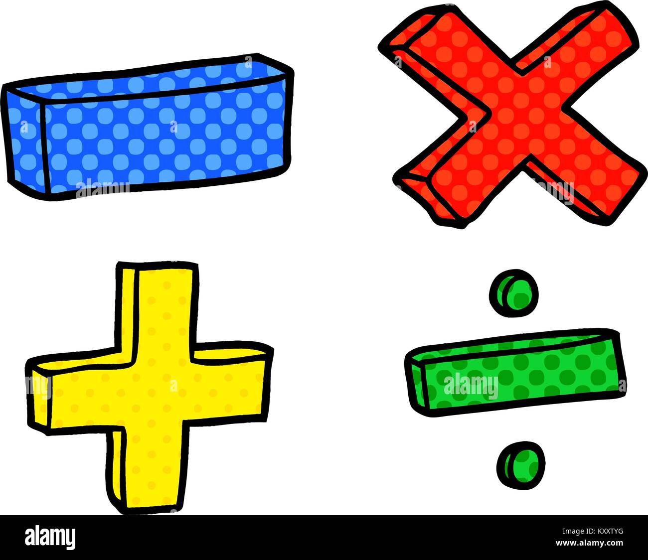Freehand drawn cartoon math Cut Out Stock Images & Pictures - Alamy