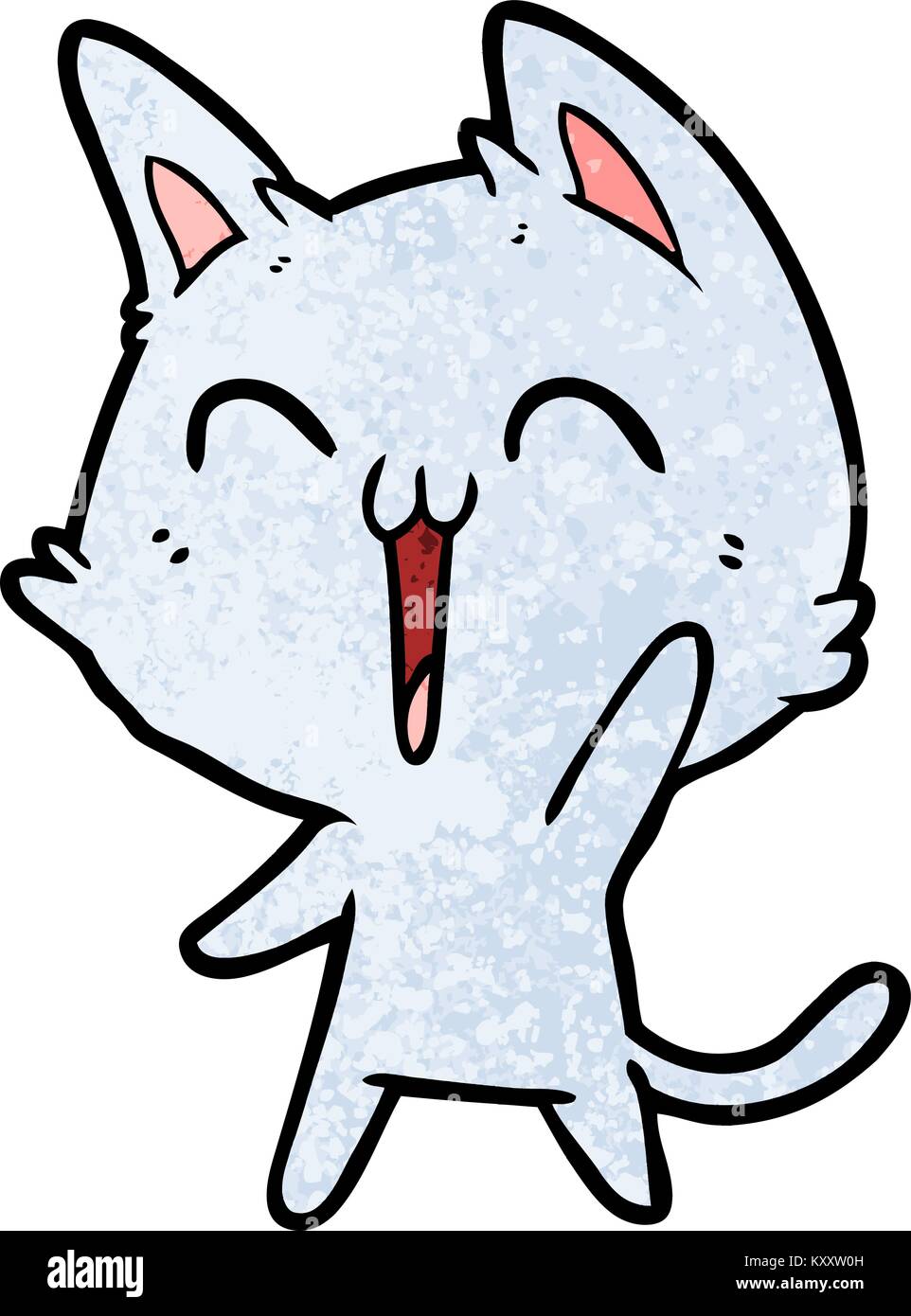 happy cartoon cat meowing Stock Vector Image & Art - Alamy