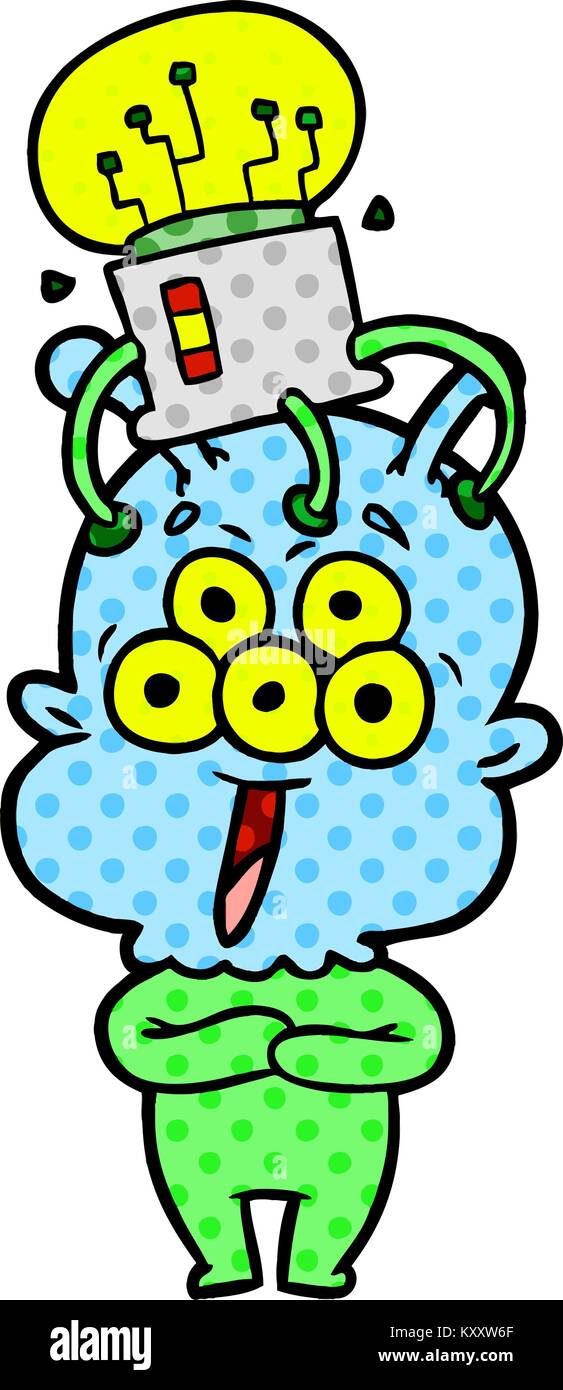 happy cartoon alien Stock Vector Image & Art - Alamy