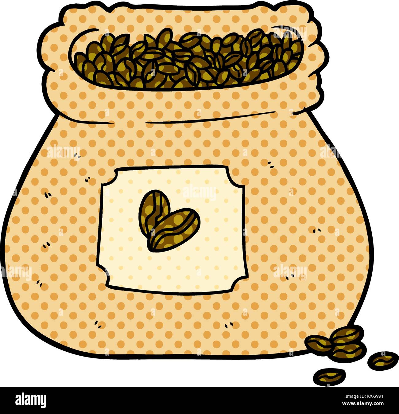 cartoon sack of coffee beans Stock Vector Image & Art - Alamy