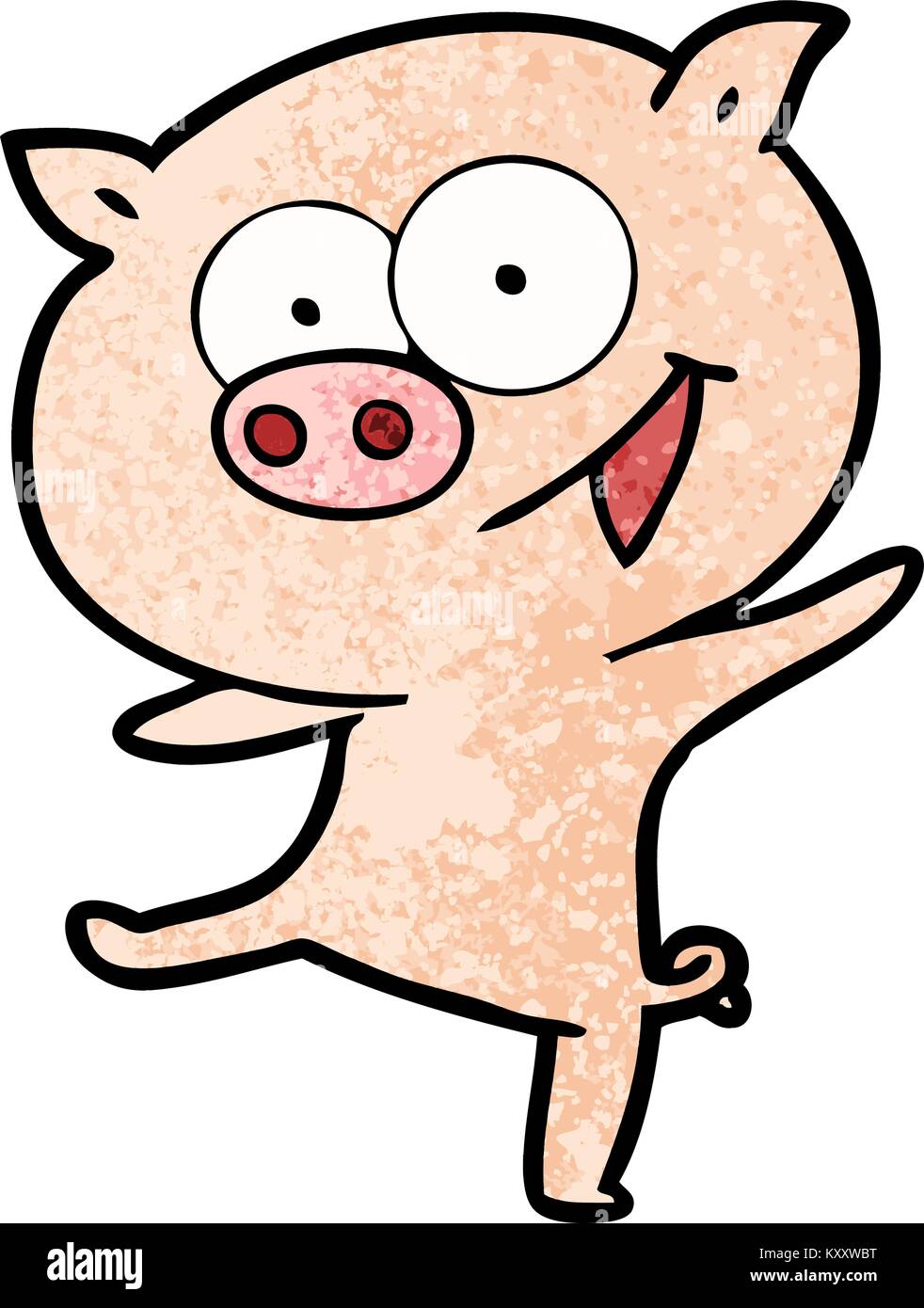 cheerful dancing pig cartoon Stock Vector Image & Art - Alamy