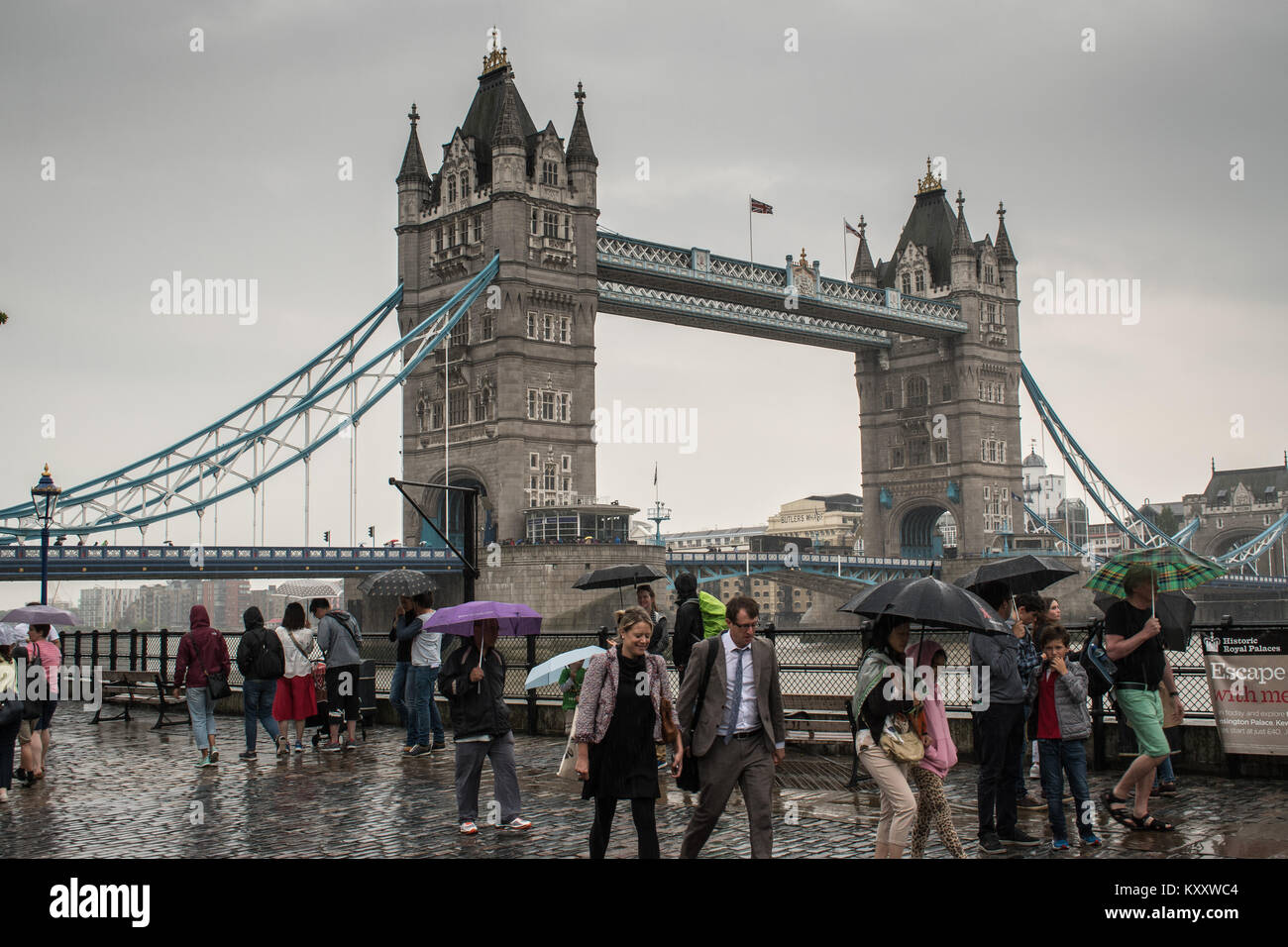 Tower Bridge on a Rainy Day Stock Photo - Alamy