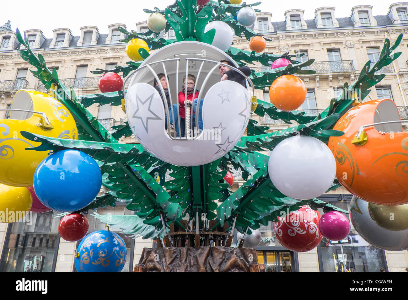 Merry go round in winter wonderland in hi-res stock photography and ...
