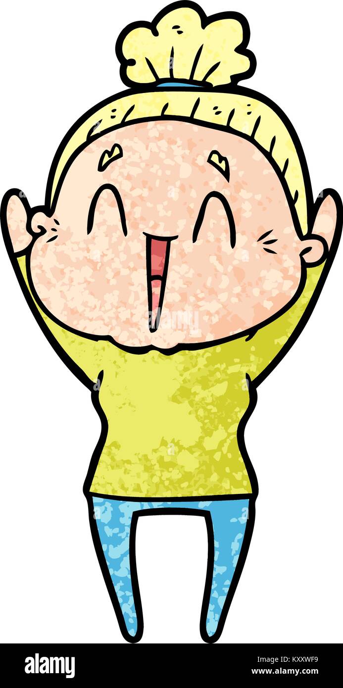 cartoon happy old lady Stock Vector Image & Art - Alamy