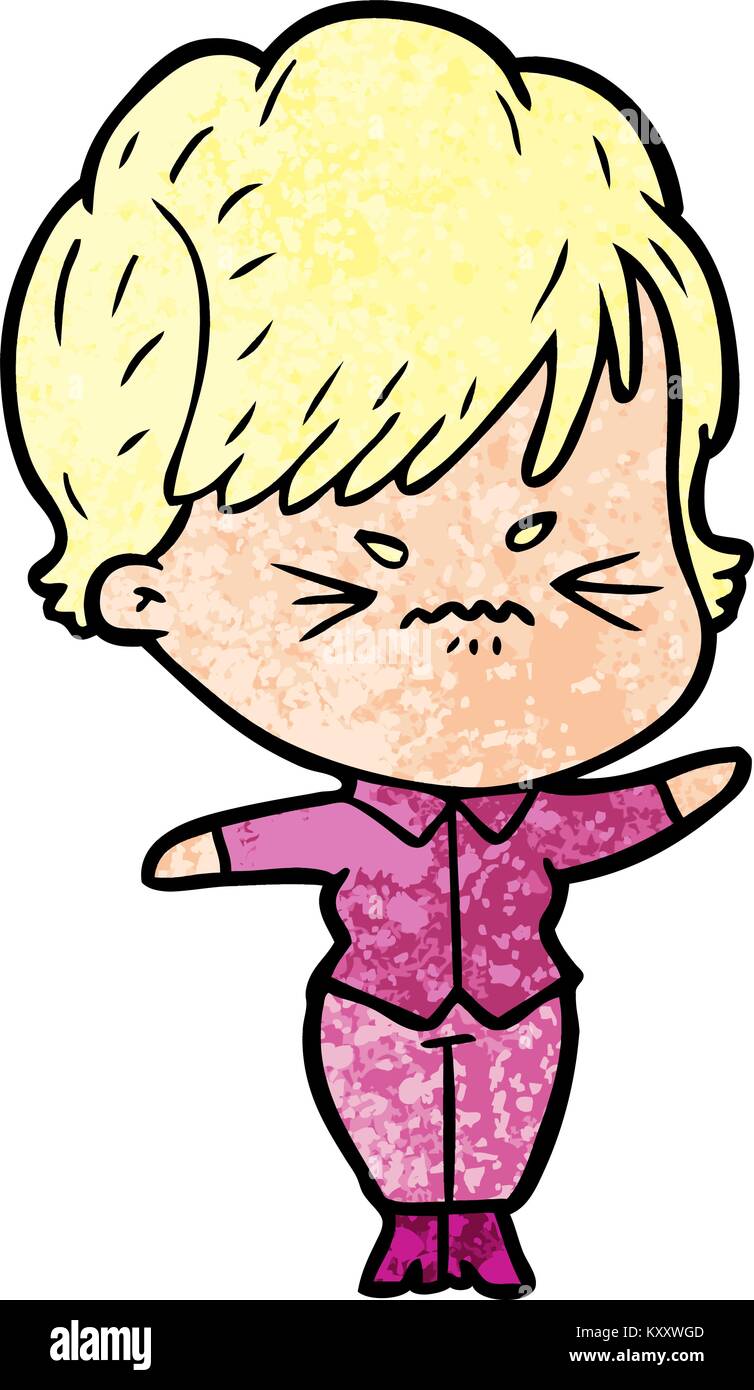 cartoon frustrated woman Stock Vector Image & Art - Alamy