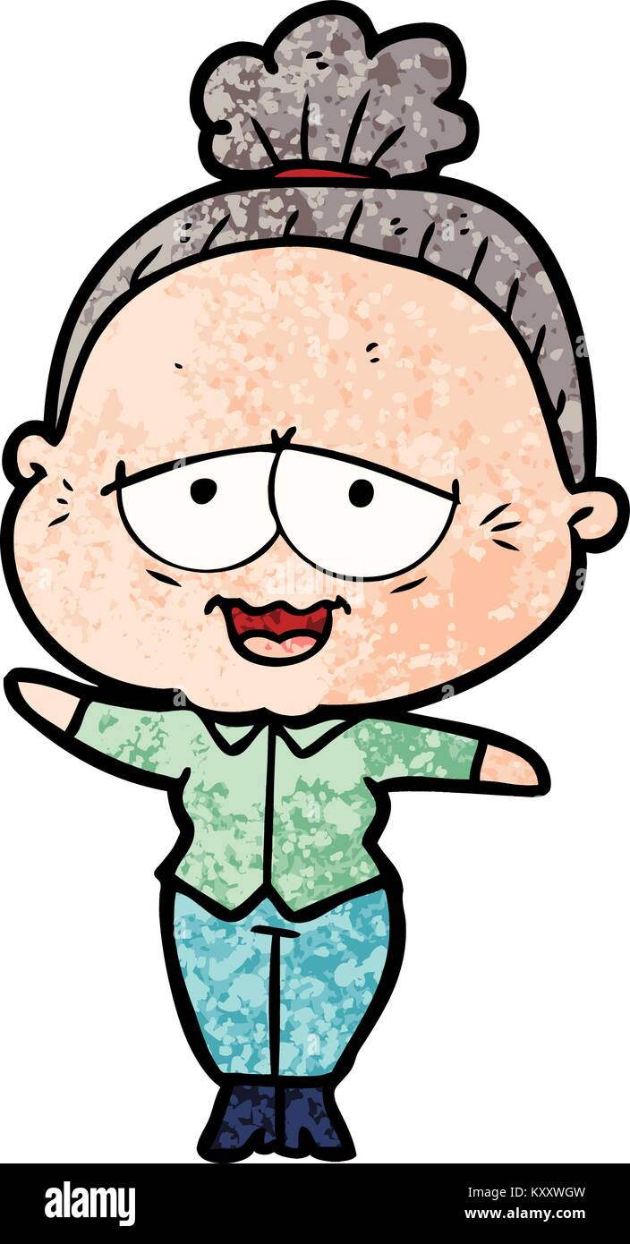 cartoon happy old lady Stock Vector Image & Art - Alamy