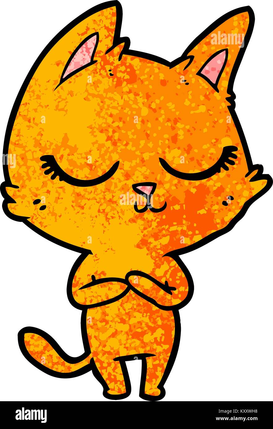 calm cartoon cat Stock Vector Image & Art - Alamy