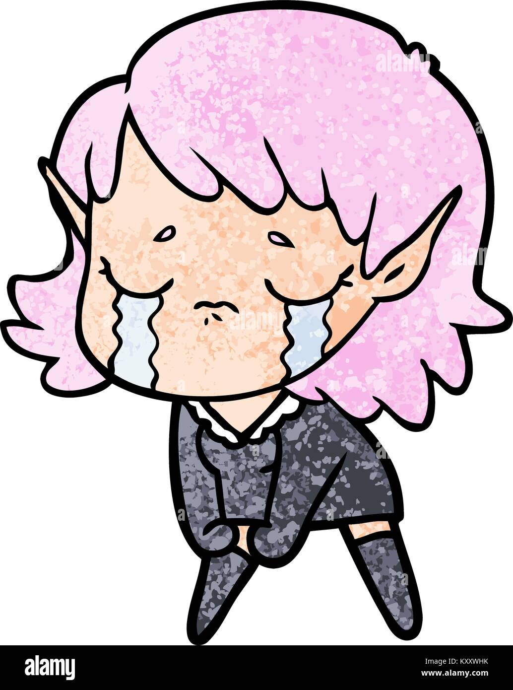 cartoon crying elf girl Stock Vector Image & Art - Alamy