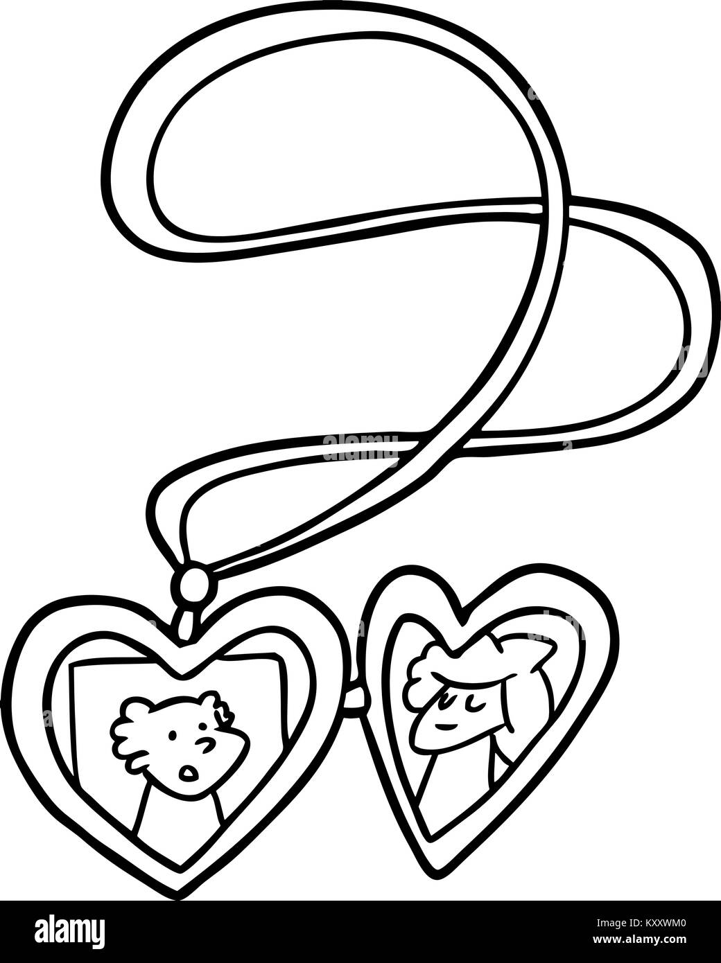 cartoon locket with photographs Stock Vector Image & Art - Alamy