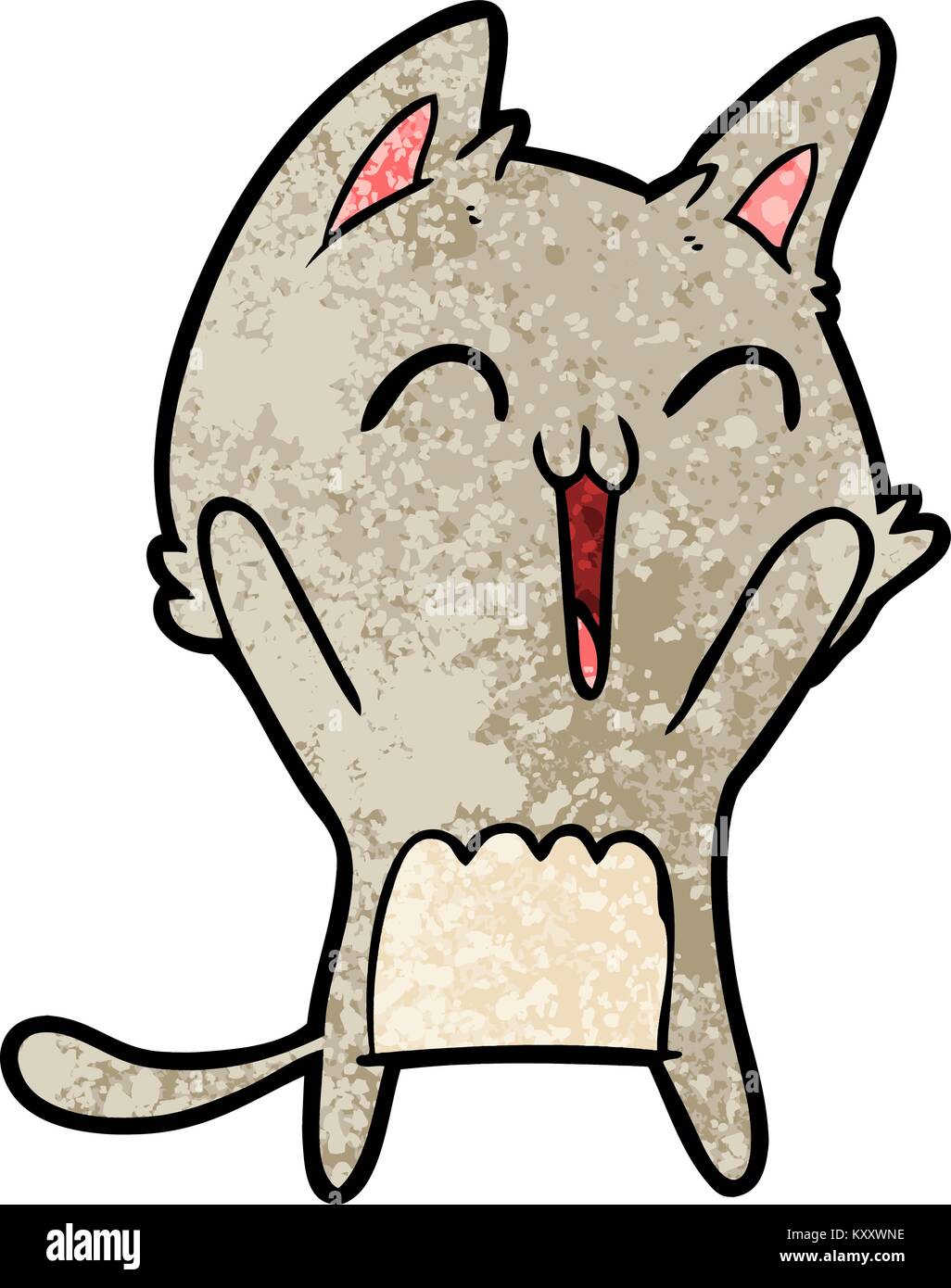 happy cartoon cat meowing Stock Vector Image & Art - Alamy