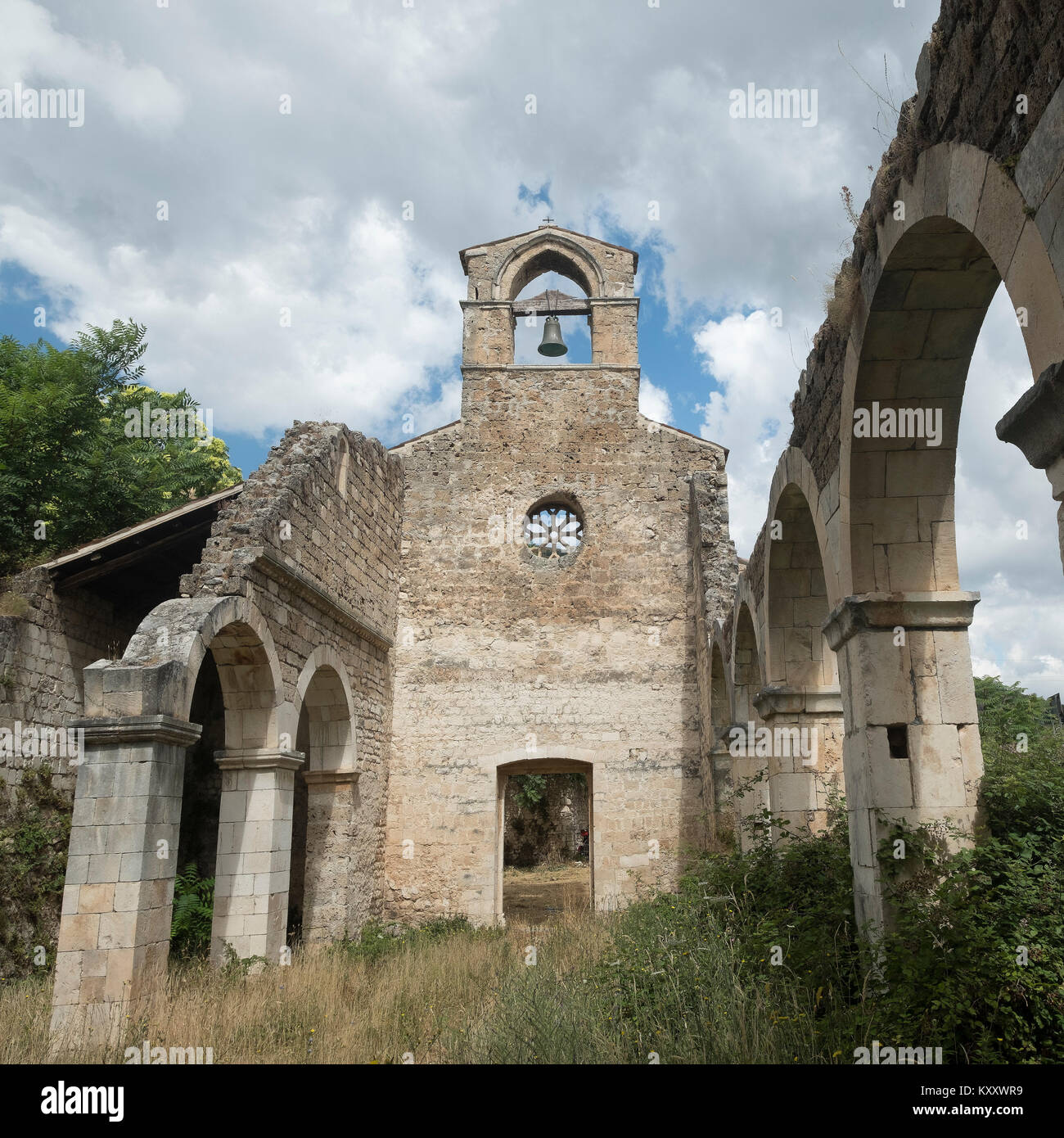 Ruins of the medieval church of Santa Maria di Cartegnano, near Bussi ...