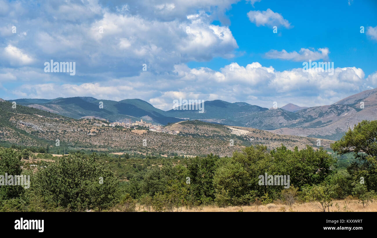 Mountain landscape along the road from Bussi sul Tirino (Pescara) to ...
